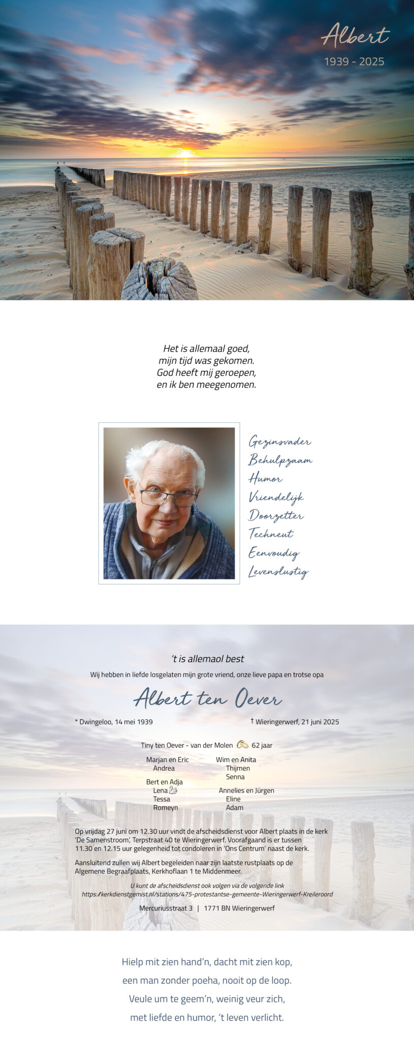 Overleden de heer Albert ten Oever - De Meerpeen